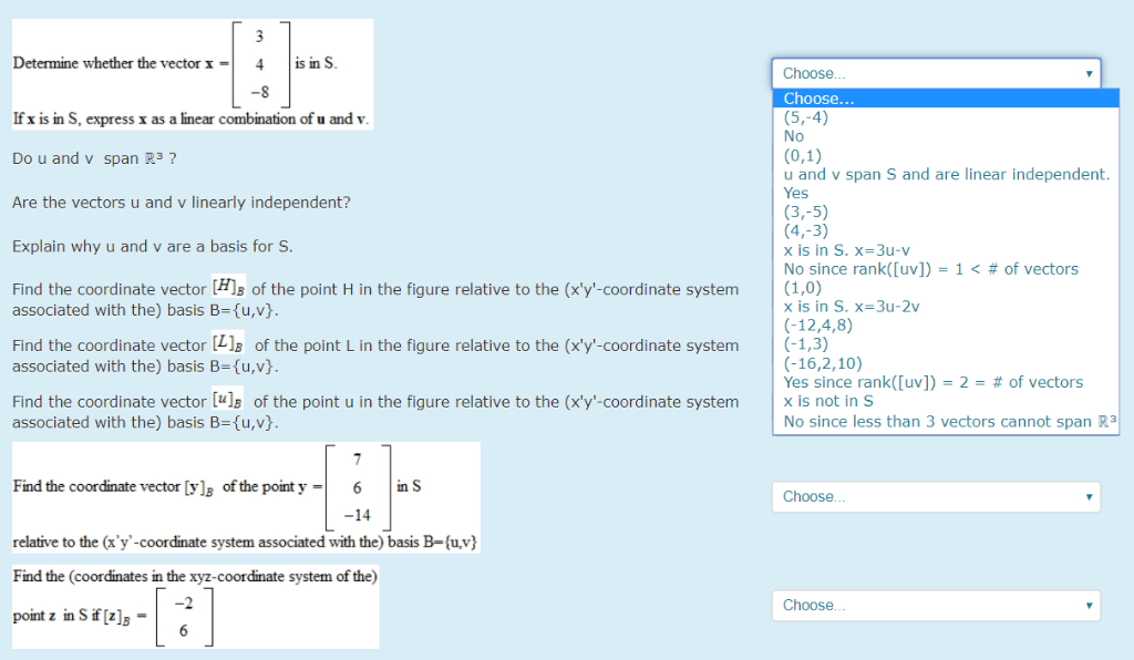 Solved -1 -3 Let u - 2 and let S span{u,v} V= 1 -2 1 as | Chegg.com