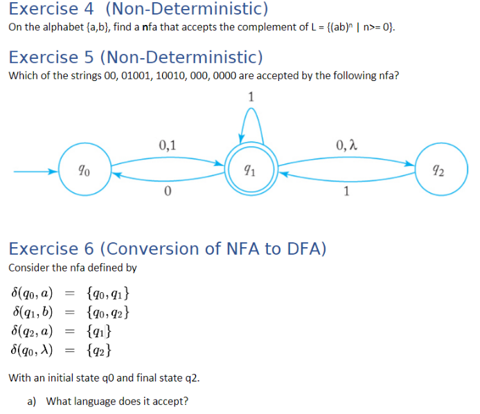 Solved Exercise 4 (Non-Deterministic) On the alphabet {a,b}, | Chegg.com