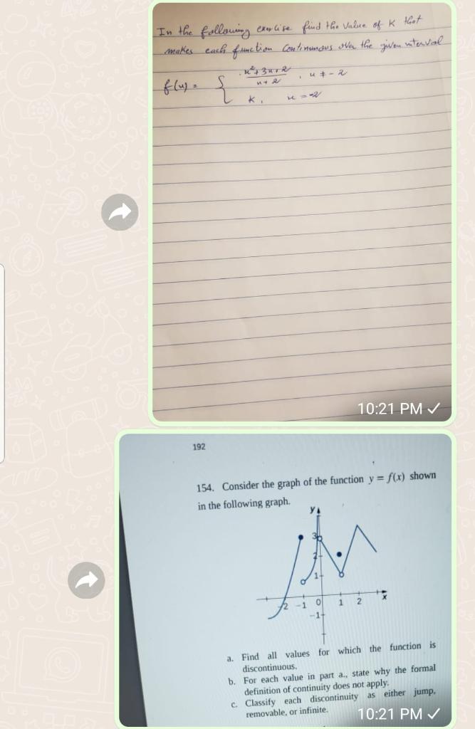 Solved In the following exercise find the value of k that | Chegg.com