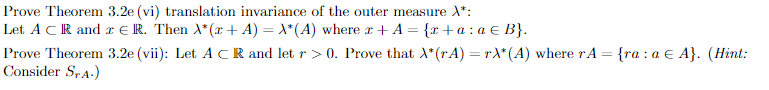 Solved Prove Theorem 3.2 ﻿e (vi) ﻿translation invariance of | Chegg.com