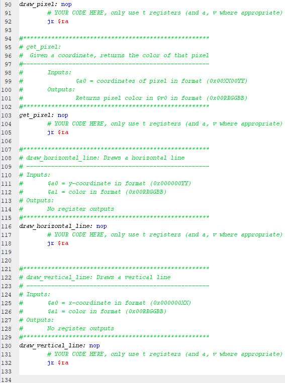 Solved Fill in YOUR CODE HERE; Should be done in MARS. Meant | Chegg.com