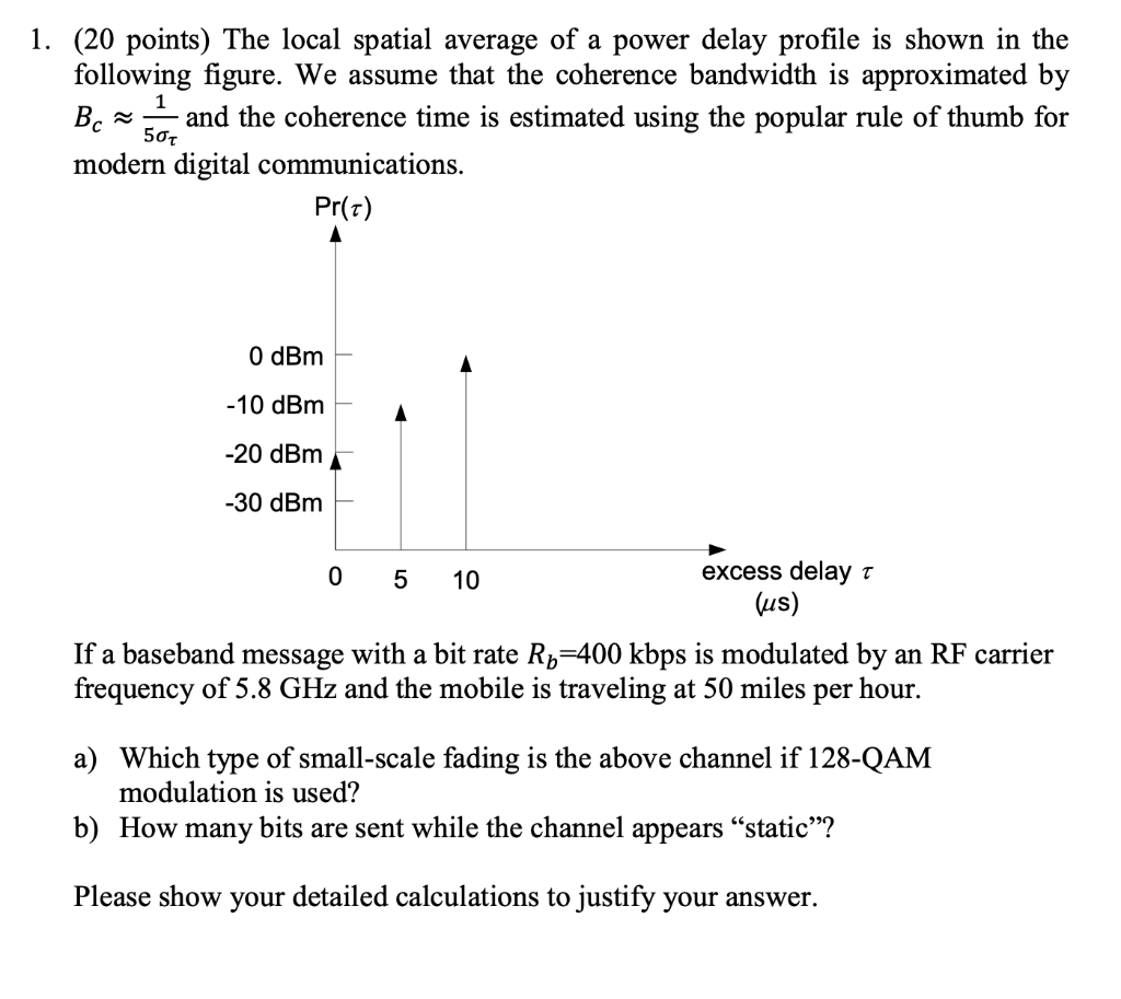 Solved 1. (20 points) The local spatial average of a power | Chegg.com