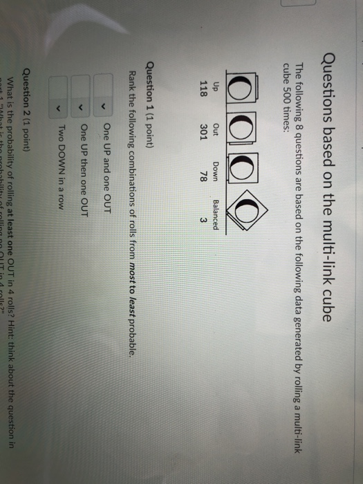 Solved Questions based on the multi-link cube The following | Chegg.com