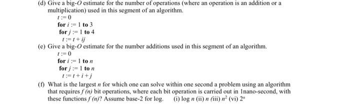 Solved Give a big-O estimate for the number of operations | Chegg.com