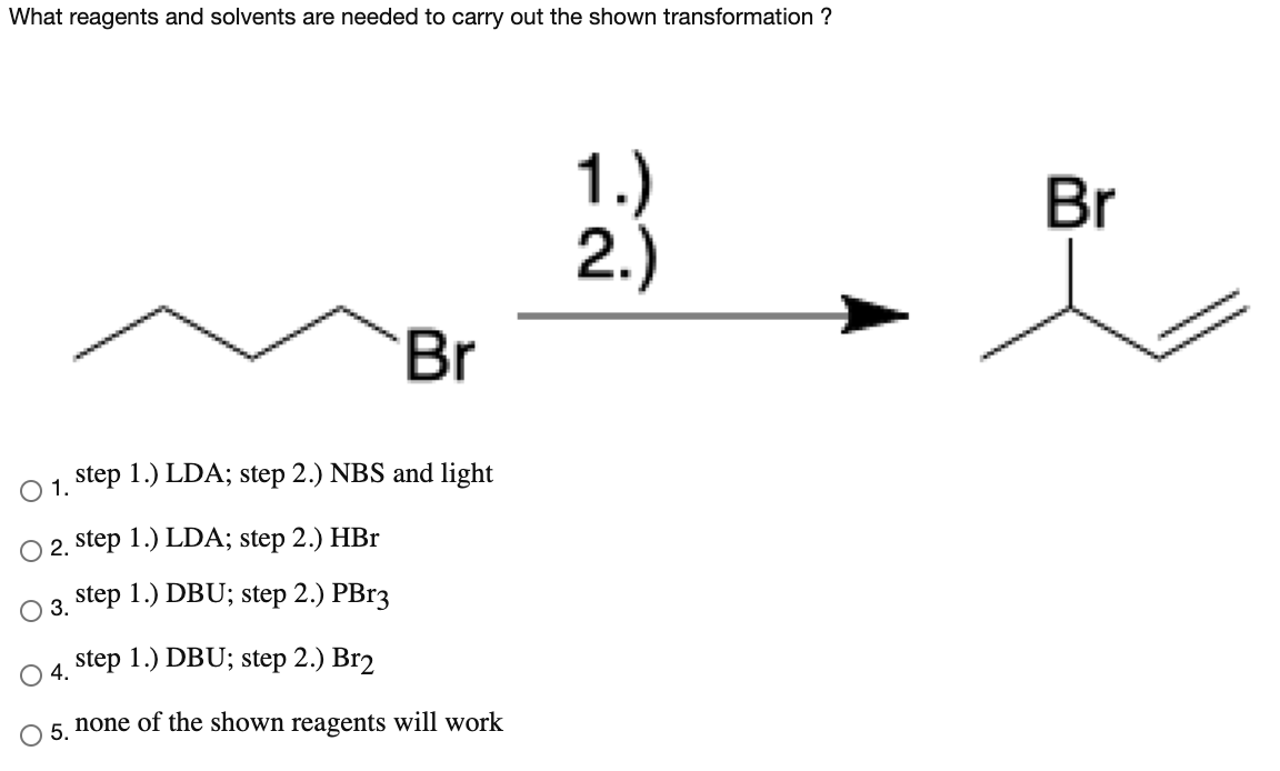 Solved What reagents and solvents are needed to carry out | Chegg.com