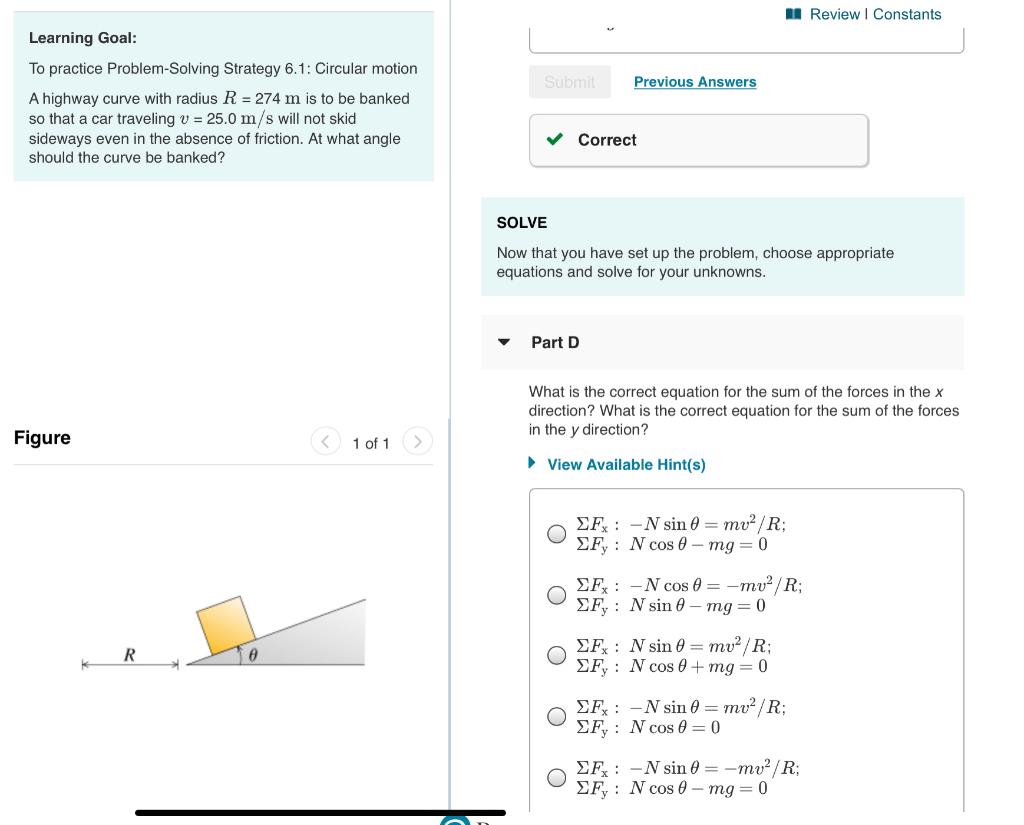 Solved A Review | Constants Submit Previous Answers Learning | Chegg.com