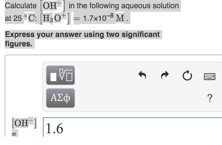 Solved Calculate OH in the following aqueous solution at 25 | Chegg.com