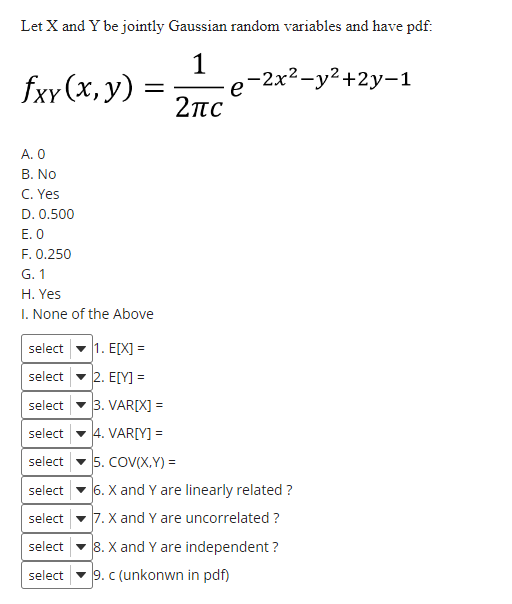 Solved Let X and Y be jointly Gaussian random variables and | Chegg.com