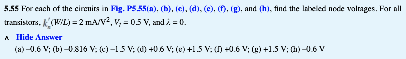 Solved 5.55 For each of the circuits in Fig. P5.55(a), (b), | Chegg.com