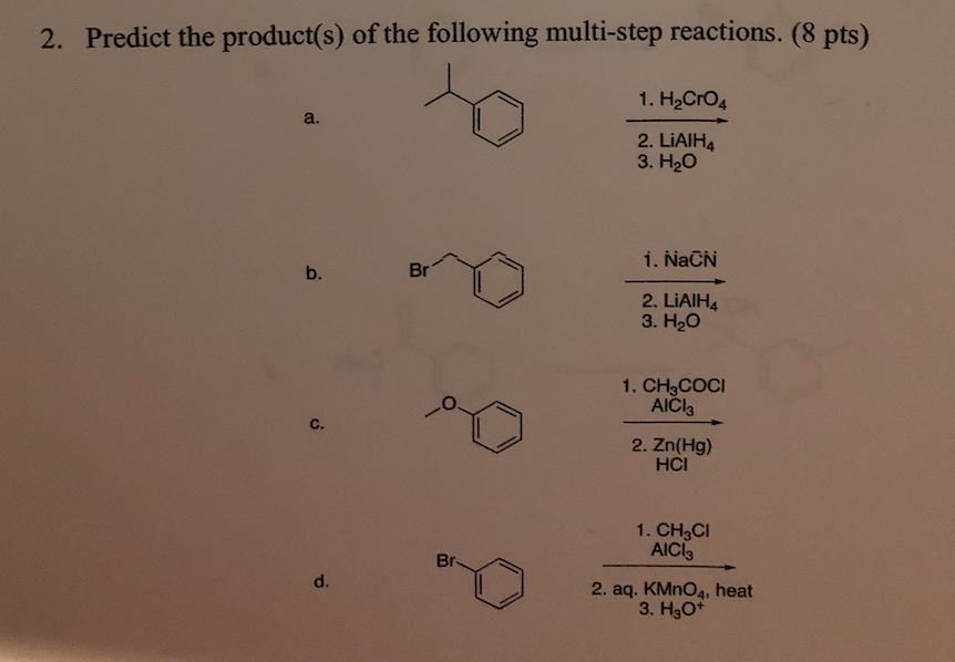 Solved Predict the product(s) of the following multi-step | Chegg.com