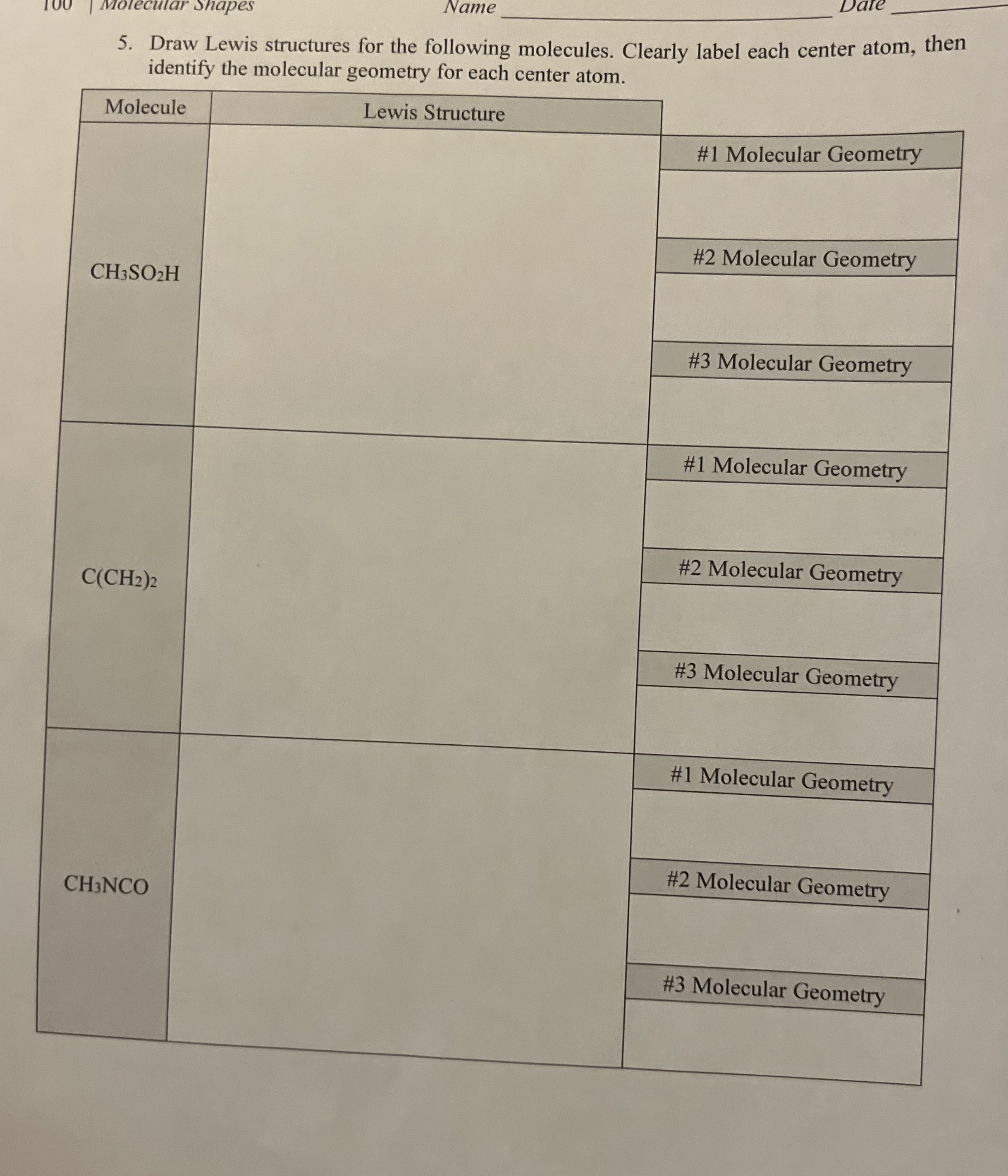 Solved 5. Draw Lewis structures for the following molecules | Chegg.com