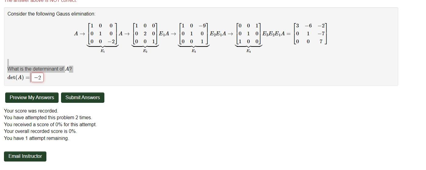 Solved Consider the following Gauss elimination: | Chegg.com