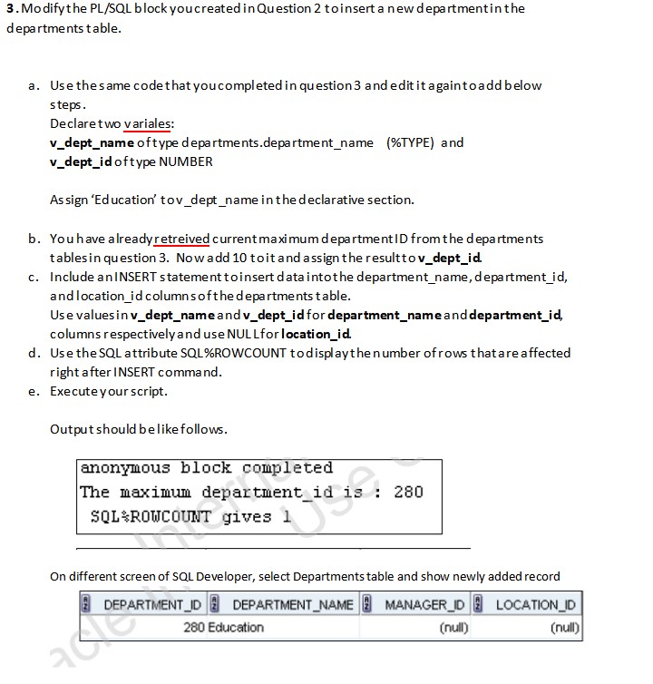 Oracle SQL Please answer in order: A, B, C, D, | Chegg.com