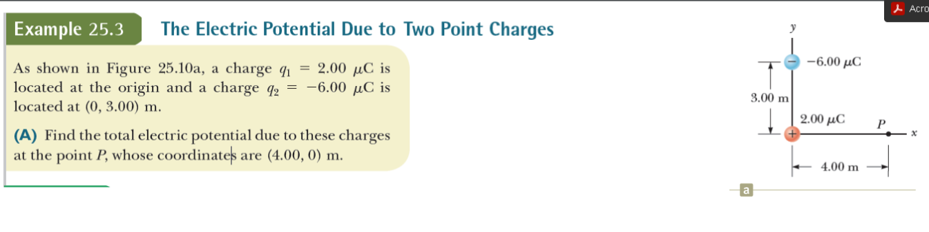 Solved Acro Example 25.3 The Electric Potential Due to Two | Chegg.com