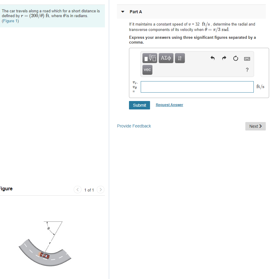 Solved The car travels along a road which for a short | Chegg.com