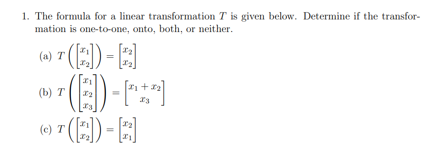 Solved The formula for a linear transformation T is given | Chegg.com