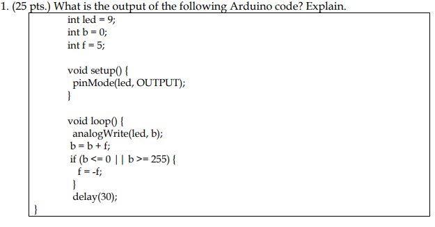 Solved 1. (25 pts.) What is the output of the following | Chegg.com