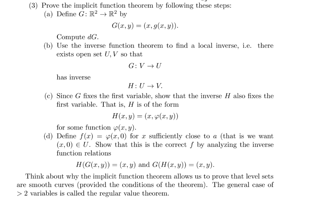 Implicit Function Theorem In Two Variables Let G R2