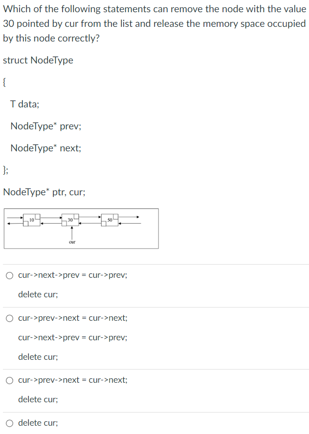Solved Which of the following statements can insert the node | Chegg.com
