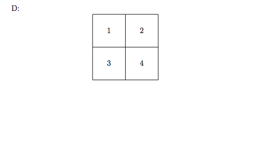 Solved D: Our checkerboard has only four squares, numbered | Chegg.com