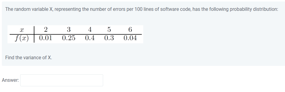 Solved The Random Variable X Representing The Number Of 