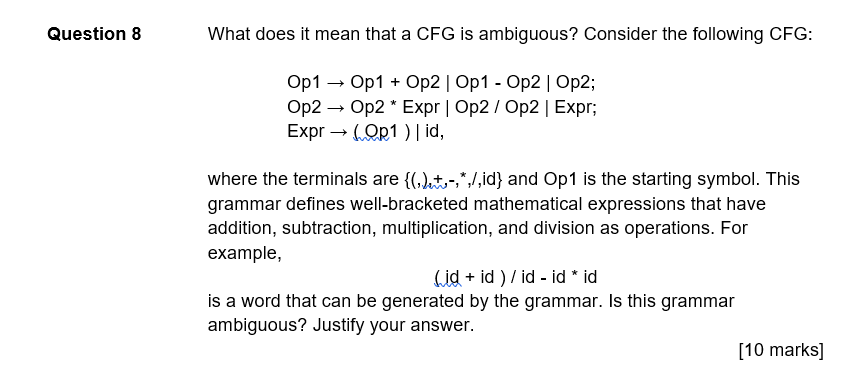 Solved What does it mean that a CFG is ambiguous? Consider | Chegg.com