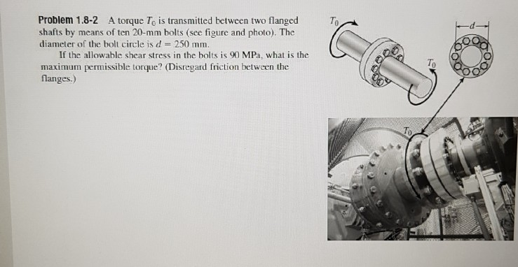 Solved Problem 1.8-2 A torque To is transmitted between two | Chegg.com