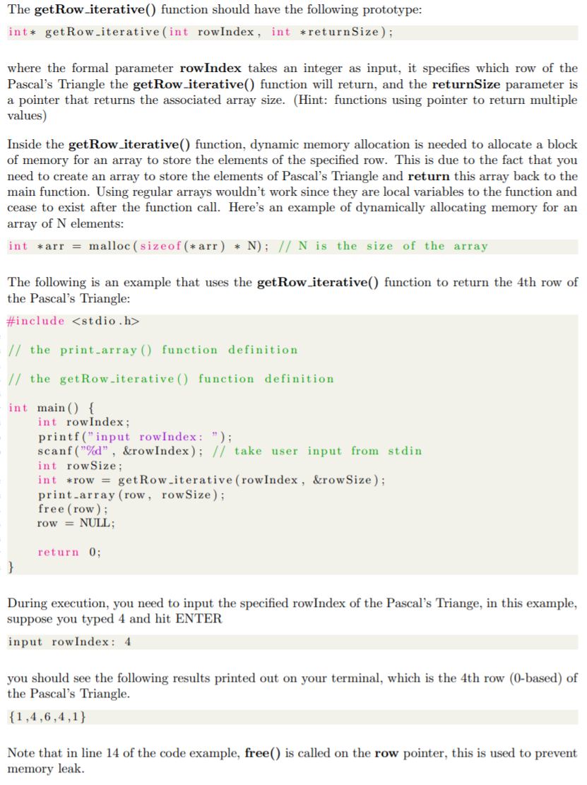 Solved = of: The pth entry in the nth row (0-based) of | Chegg.com