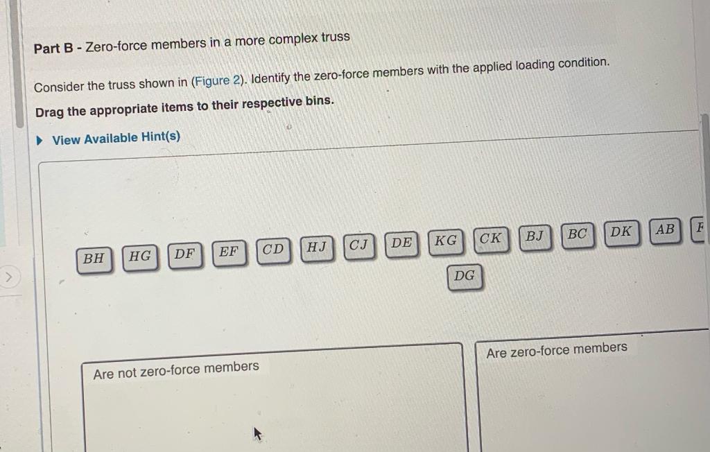 Solved 5 H н G I J К. А E B D С P. P Part B - Zero-force | Chegg.com Solved 5 H н G I J К. А E B D С P. P Part B - Zero-force | Chegg.com