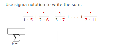 Solved Use sigma notation to write the sum. | Chegg.com