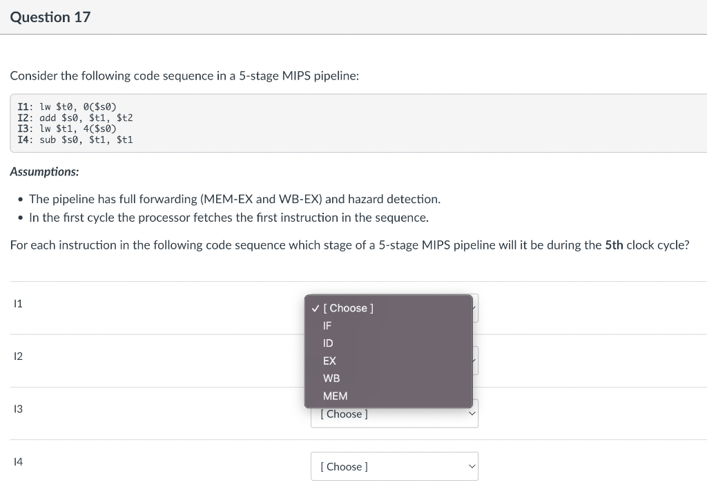 Solved Question 16 Consider the following MIPS code segment: | Chegg.com