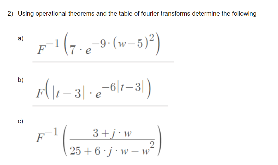 Solved Using operational theorems and the table of | Chegg.com