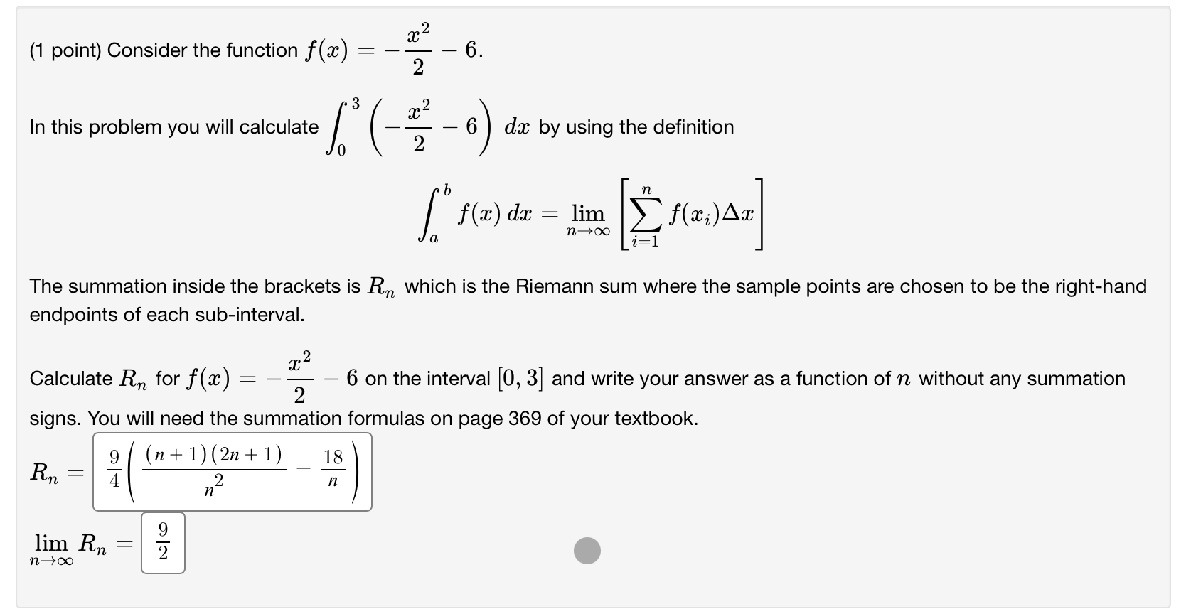 Solved (1 point) Consider the function f(x)=−2x2−6. In this | Chegg.com
