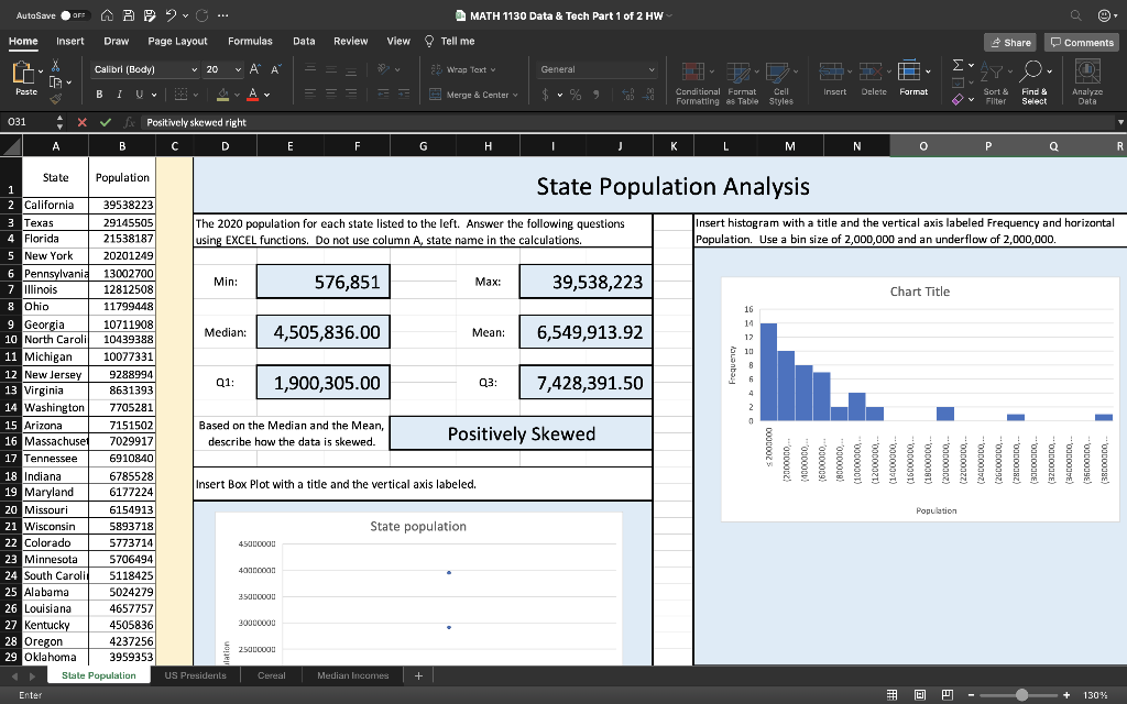 Solved AutoSave OFF A B 9 2 o .... Home Insert Draw Page | Chegg.com