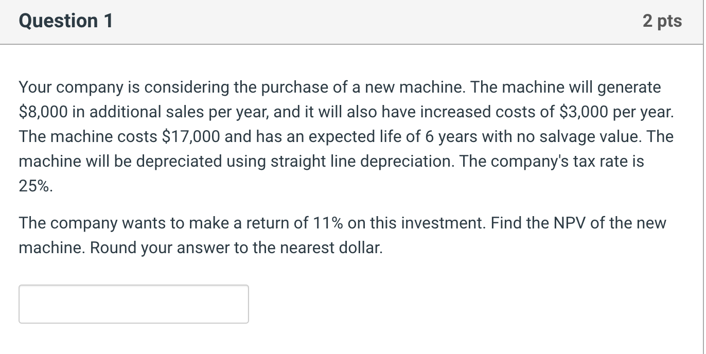 Solved Your company is considering the purchase of a new | Chegg.com