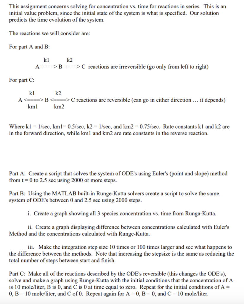 Solved This assignment concerns solving for concentration | Chegg.com