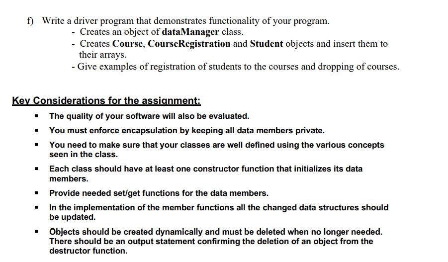 Solved Define the following classes to manage registration | Chegg.com
