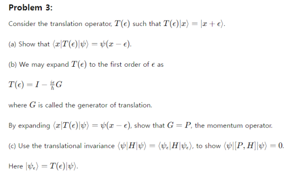 Solved Problem 3:Consider the translation operator, T(εlon) | Chegg.com