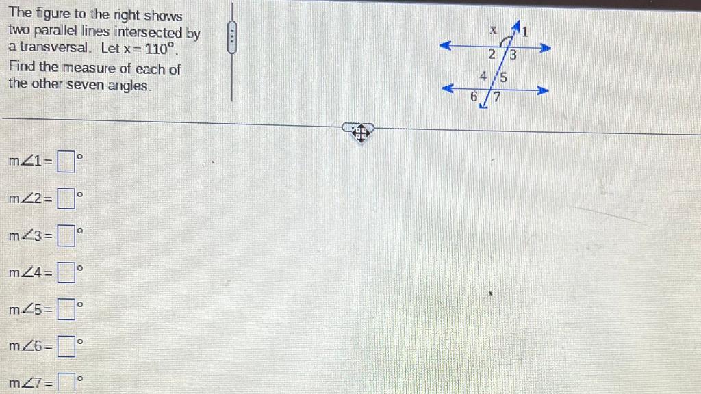 Solved The figure to the right shows two parallel lines | Chegg.com