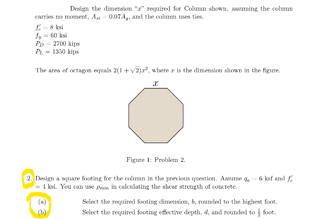 Solved Design the dimension "r" required for Column shown, | Chegg.com