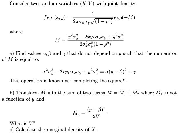 Solved Consider two random variables (X,Y) with joint | Chegg.com