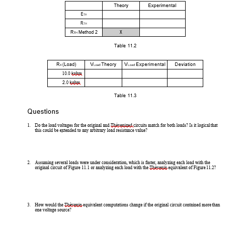 Solved Thévenin's Theorem Objective The objective of this | Chegg.com