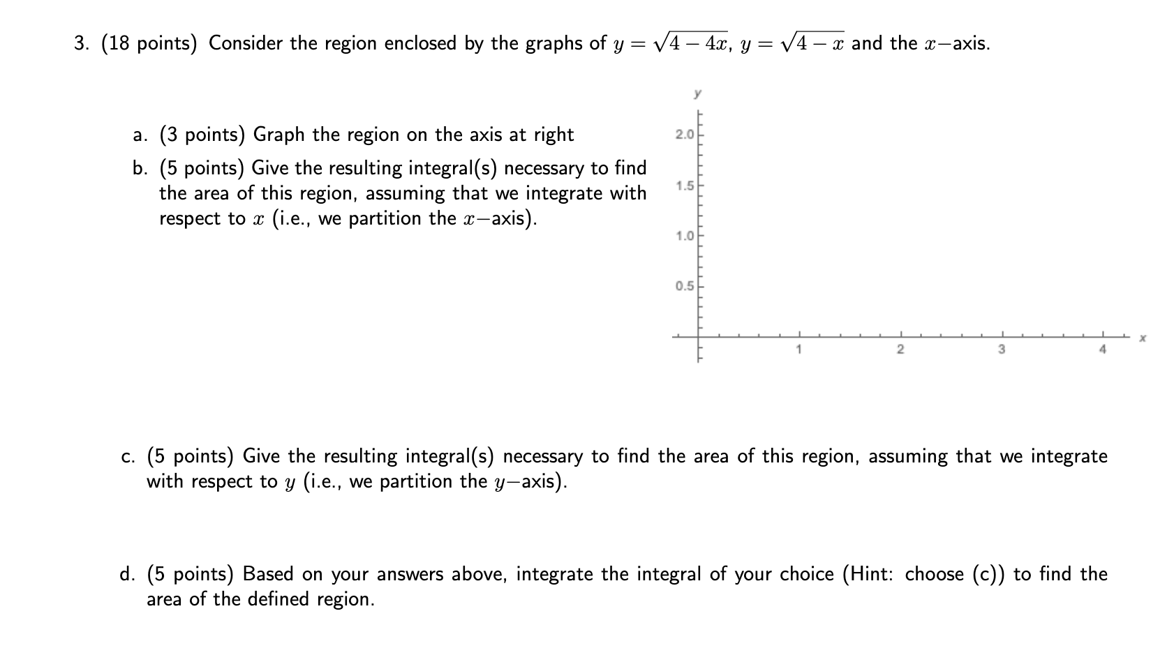 Solved (18 points) Consider the region enclosed by the | Chegg.com