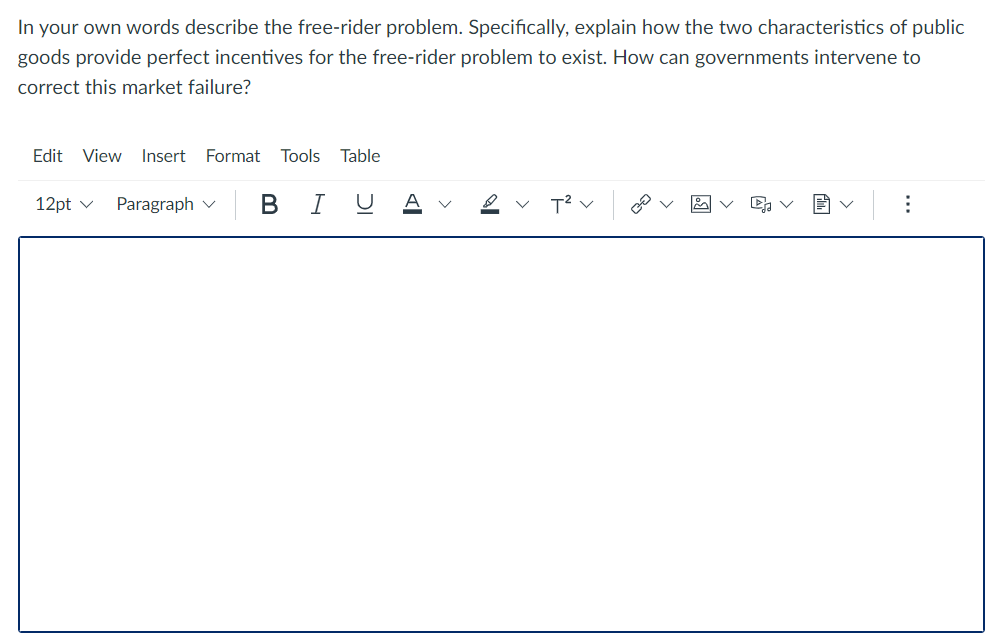 Solved In your own words describe the free-rider problem. | Chegg.com