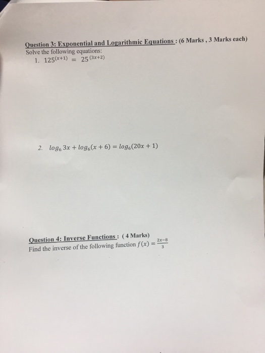 Solved Question 1: Graphing Functions: (4 Marks) Graph the | Chegg.com