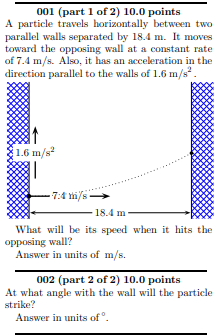 Solved 001 (part 1 of 2 ) 10.0 points A particle travels | Chegg.com