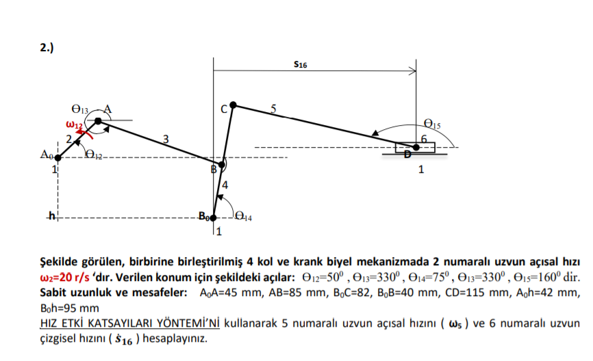 Solved Angular velocity of the 2nd limb in the 4 levers and | Chegg.com