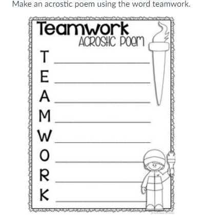 Solved Make an acrostic poem using the word teamwork. apo | Chegg.com