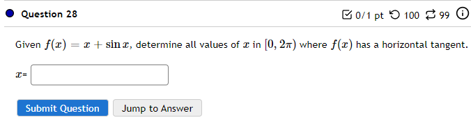 Solved Given f(x)=x+sinx, determine all values of x in | Chegg.com