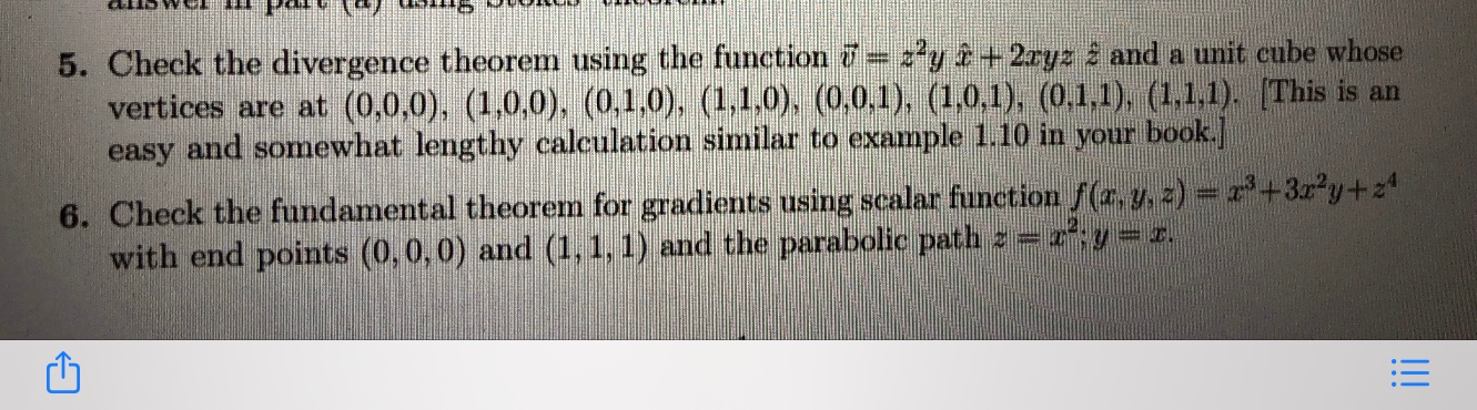 Solved 5 Check The Divergence Theorem Using The Function